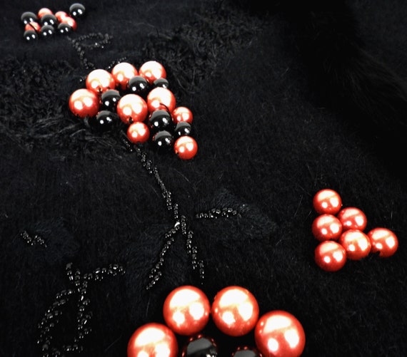 1970s Black and Copper Textural Dense Knit Lambs Wool… - Gem
