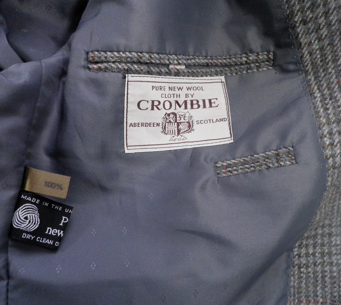 Rare Crombie Mid Grey Brown and Ivory Check Tweed Wool Sports | Etsy