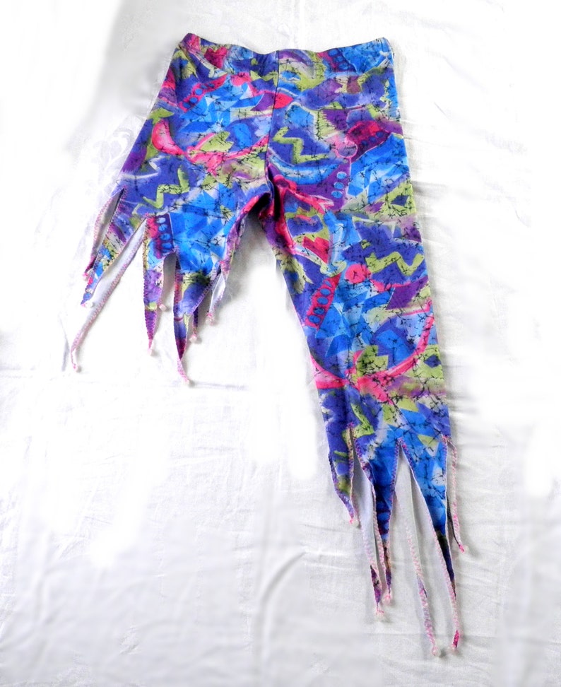 1990s Glowing Blue Purple and Pink Cropped Rave Fairy Asymmetric ...