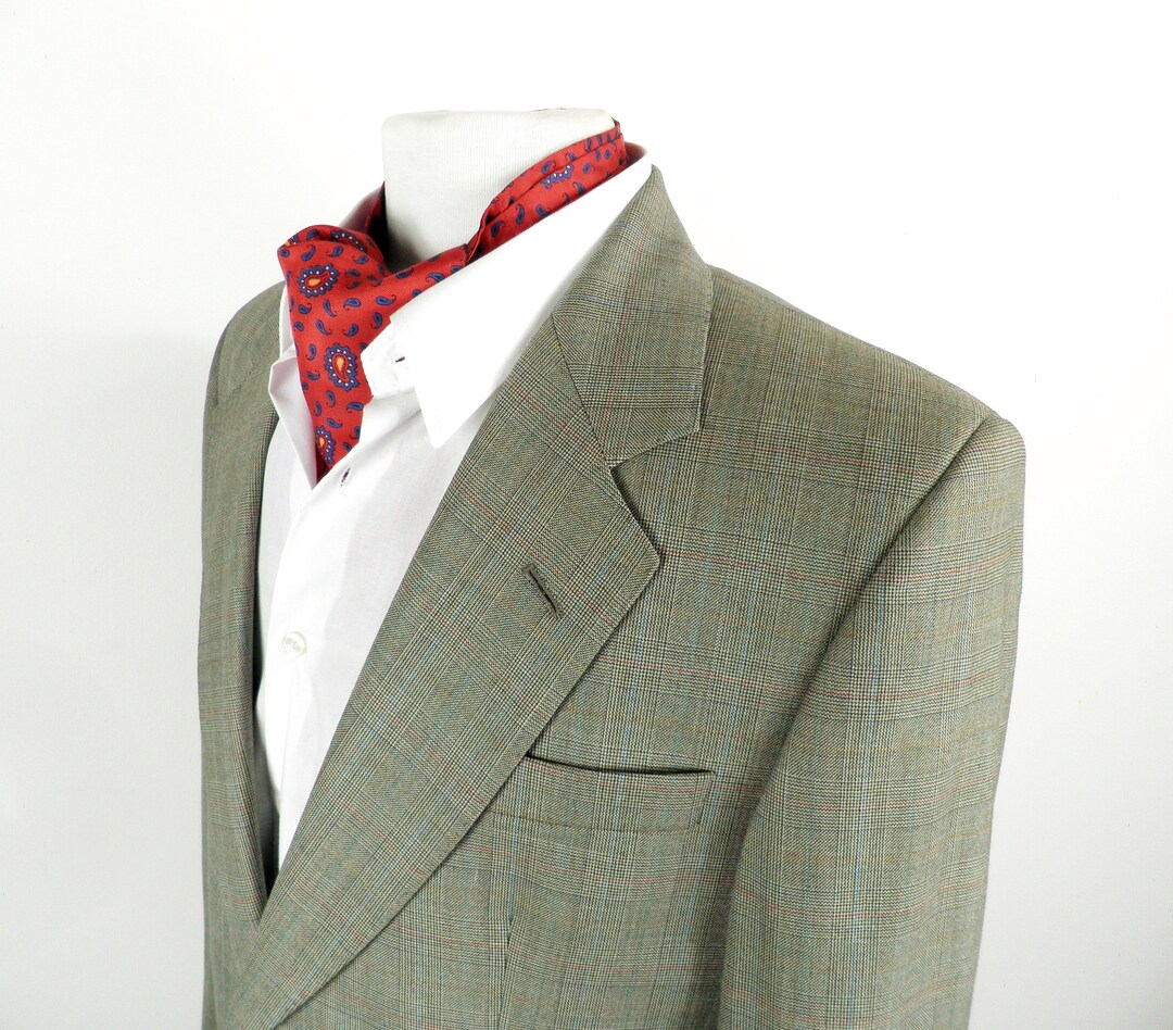1970s DAKS Luxury Brown and Cream Prince of Wales Check Tailored Wool ...