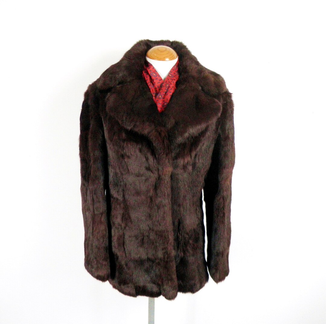 1960s Lustrous Rich Dark Brown Mink Fur Jacket With Voluptuous - Etsy