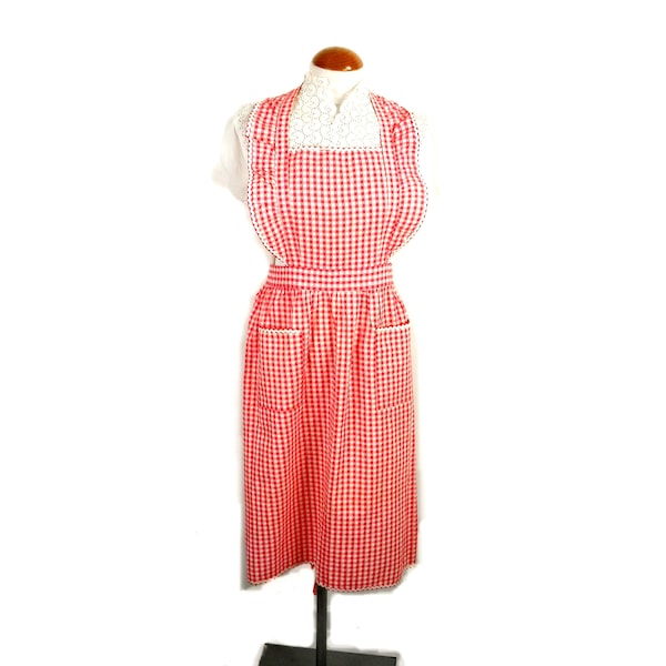 Gingham Check Apron - Etsy