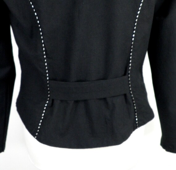 1970s Black Western Wear Fitted Jacket / Blouse with … - Gem