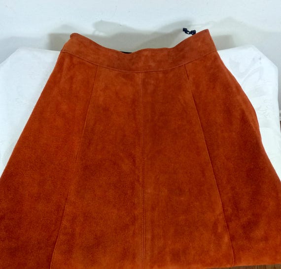 1960s Iconic Burnt Orange Thick Suede Panneled A Line… - Gem