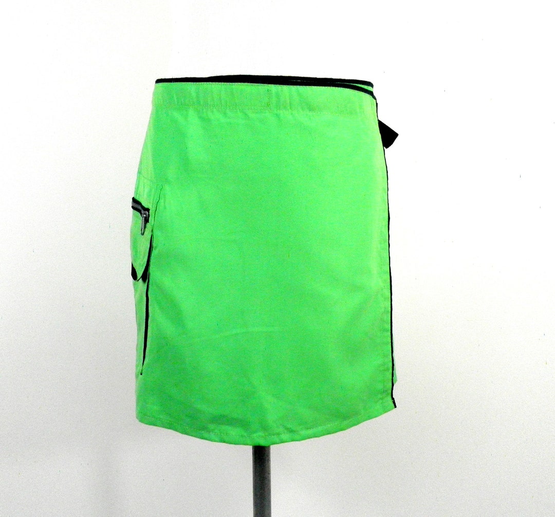 90s New Neon Green Wrap Over Raver Mini Skirt by Toasta Size S UK 10 ...