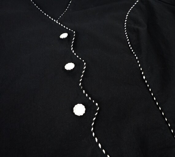 1970s Black Western Wear Fitted Jacket / Blouse with … - Gem