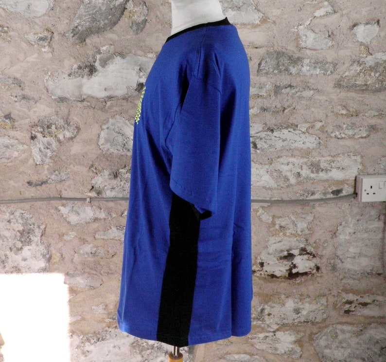 1990s Black and Blue Panelled T Shirt With Neon Mystic Symbol - Etsy