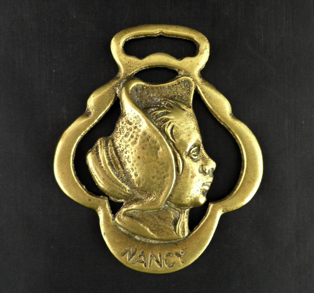 1930s Dickens Nancy Horse Brass / Bottle Opener Art Literary Luck ...