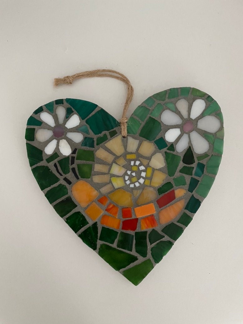 Mosaic Heart Glass Mosaic Mosaic Heart Wall Decoration - Etsy