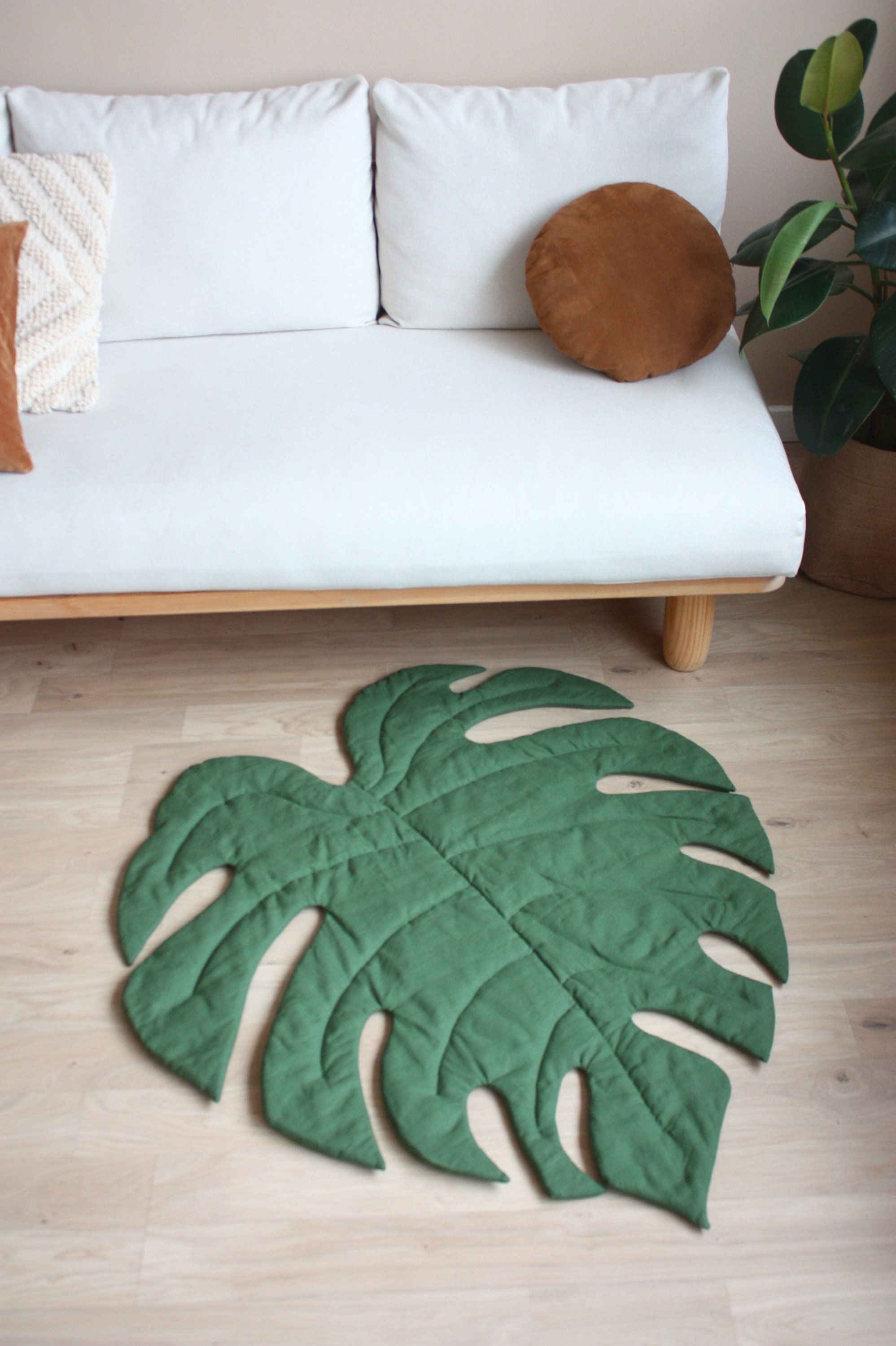 Green Leaf Play Mat Monstera Decor for Tropical Nursery | Etsy