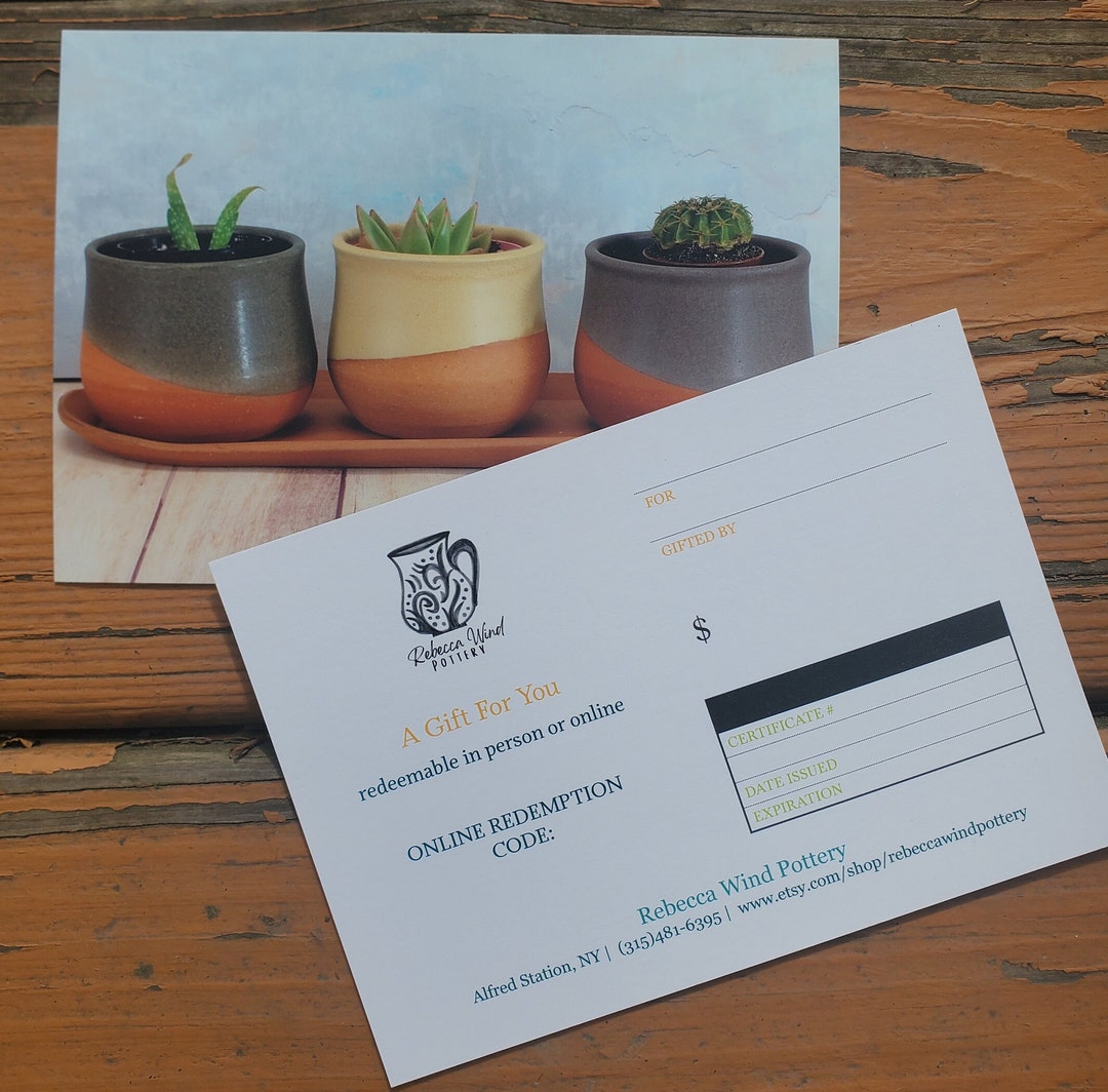 Gift Certificate for Rebecca Wind Pottery - Etsy