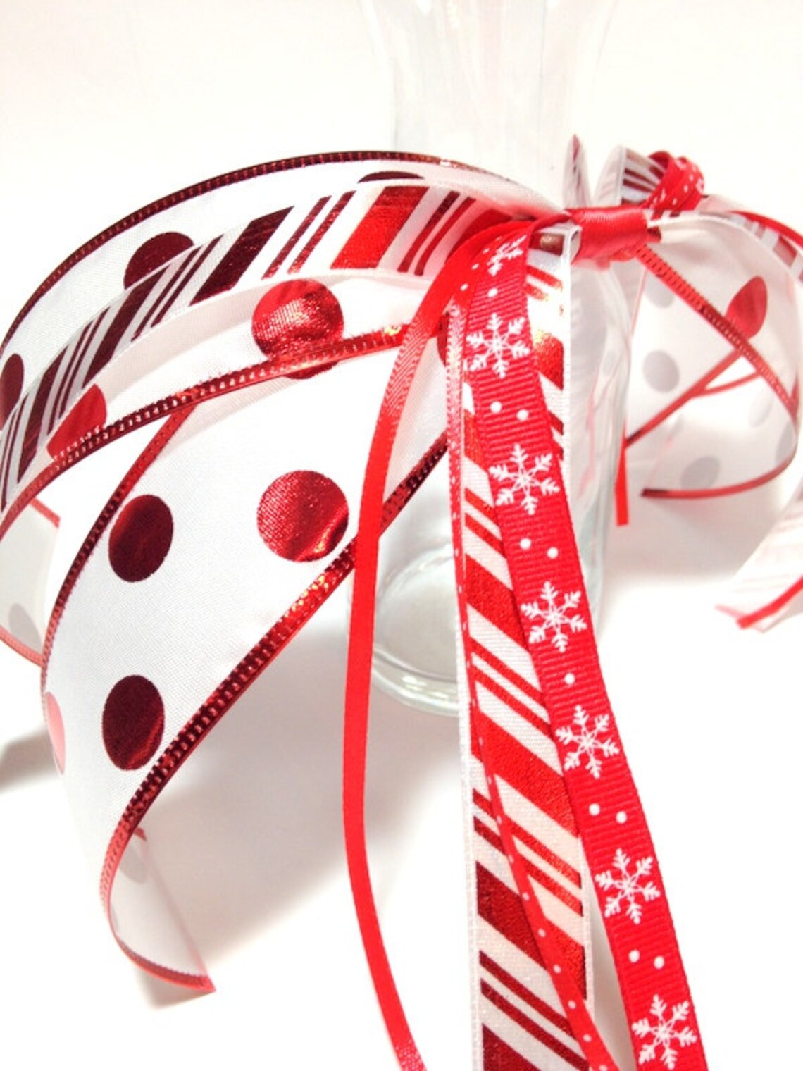 Christmas Party Hair Ribbons Red & White Candy Cane Hair - Etsy