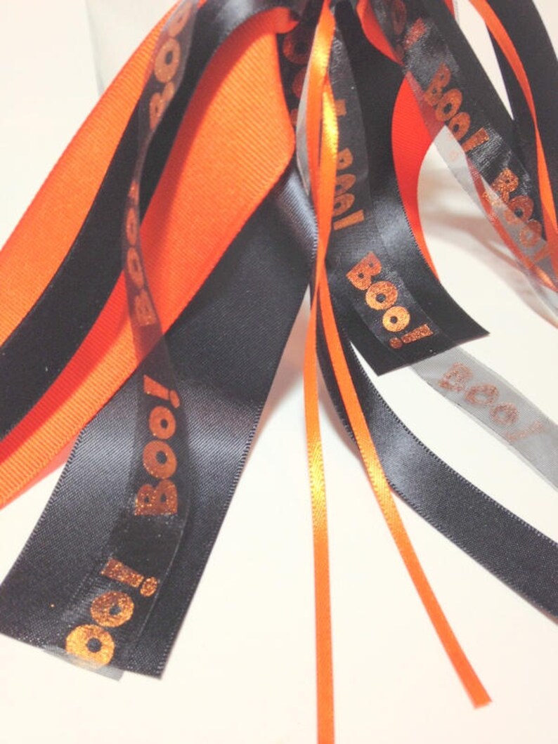 RESERVED for Julia Spooky Hair Ribbon, Halloween Hair Ribbon, Black ...