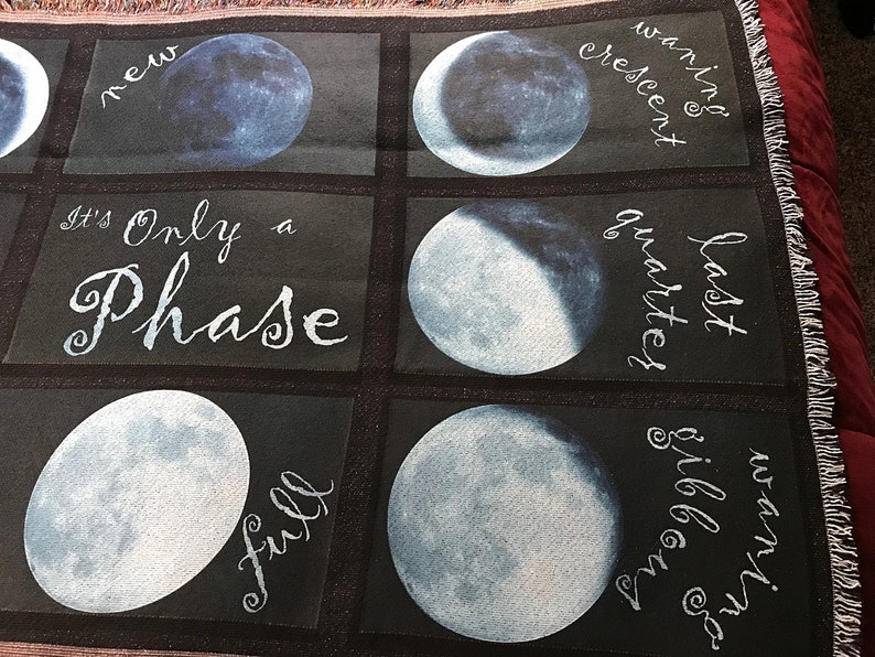 Moon Phase Blanket Throw Moon Decor Moon Room Decor Moon - Etsy