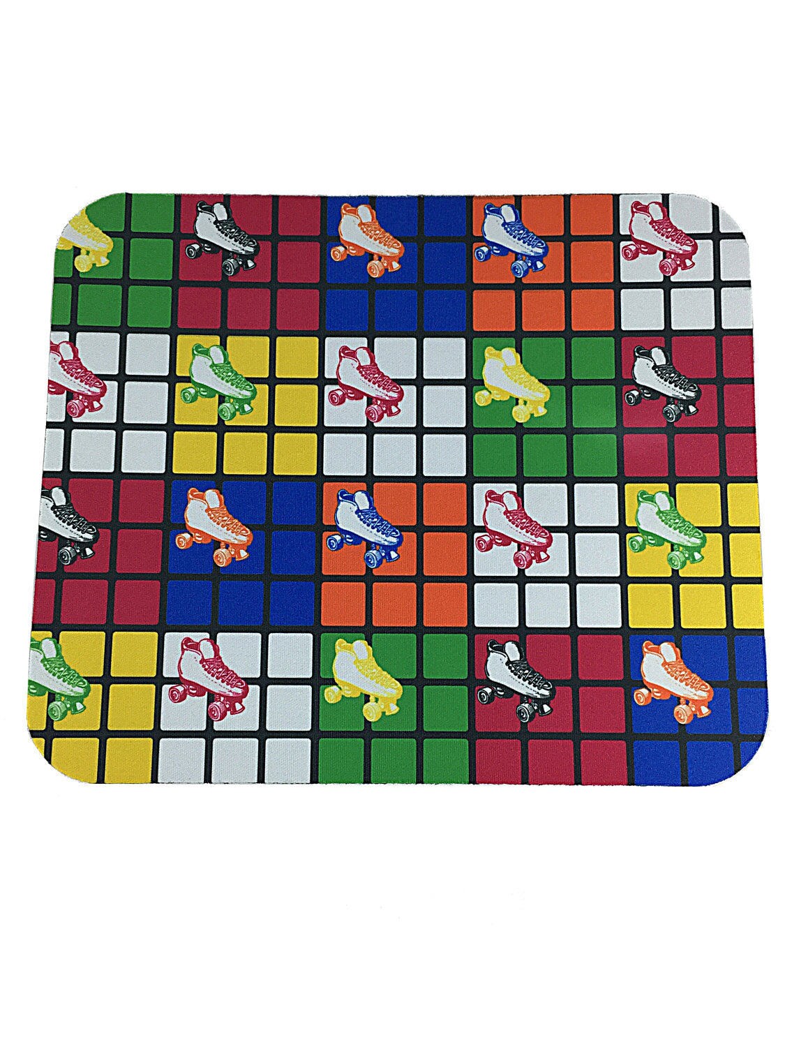 80s Retro Mousepad Rubiks Cube Inspired Roller Skates Design | Etsy