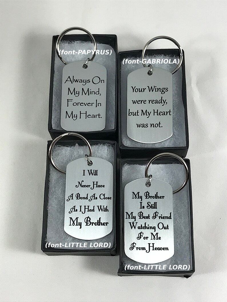 Brother Memorial KeyChain Dog Tag Brother in Heaven In | Etsy