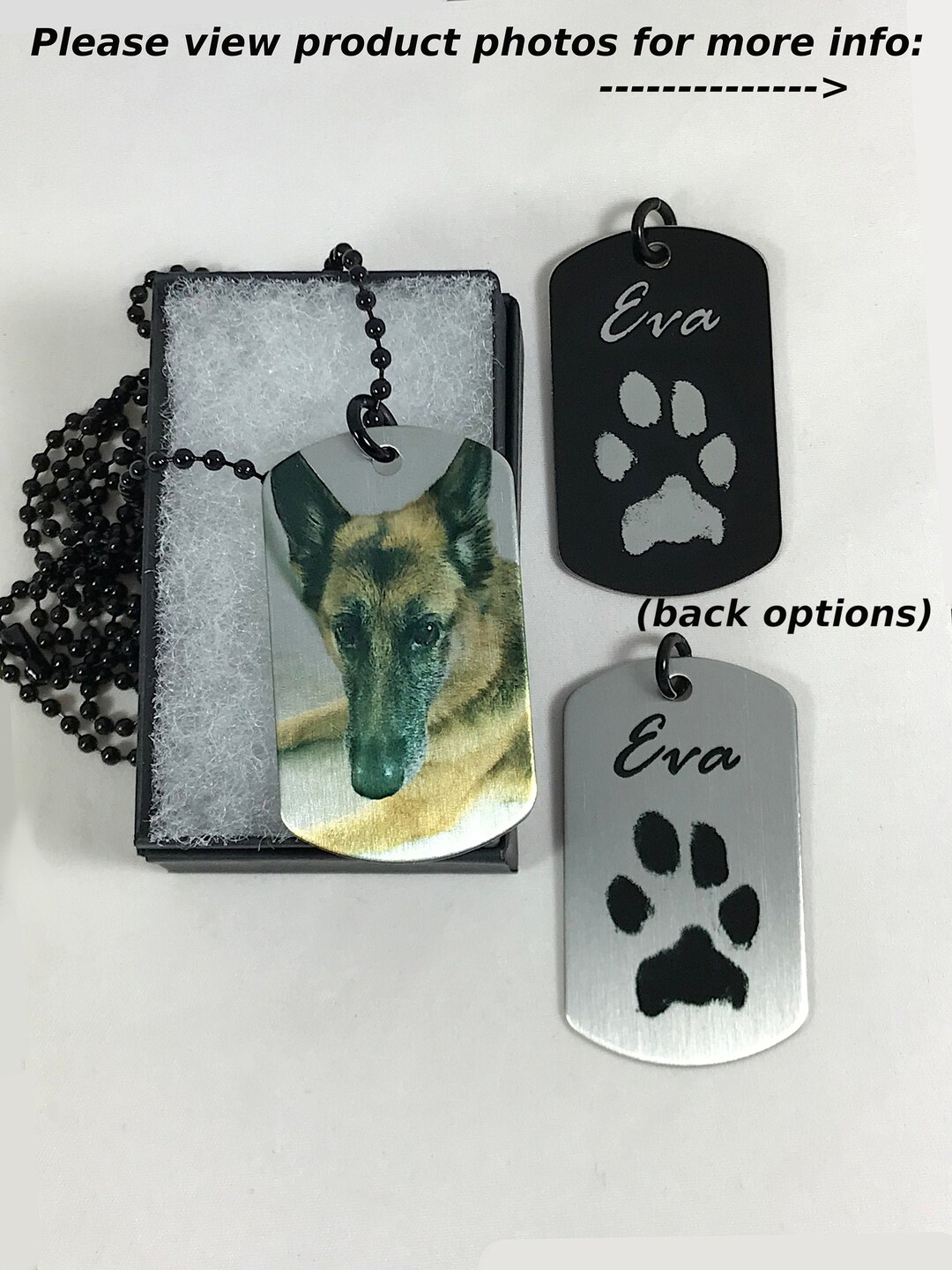 Paw Print Necklace Personalized Photo Pet Memorial Name Necklace in ...