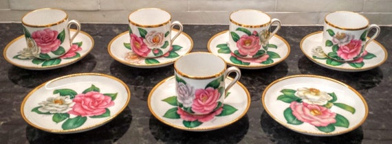 Antique Copeland Spode Demitasse Cups and Saucers Camellia | Etsy
