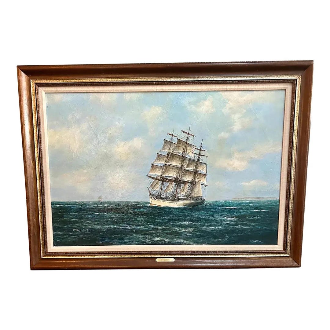 Vintage British Seascape Oil Painting on Canvas - Etsy
