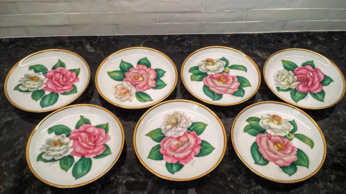 Antique Copeland Spode Demitasse Cups and Saucers Camellia Japonica - Etsy