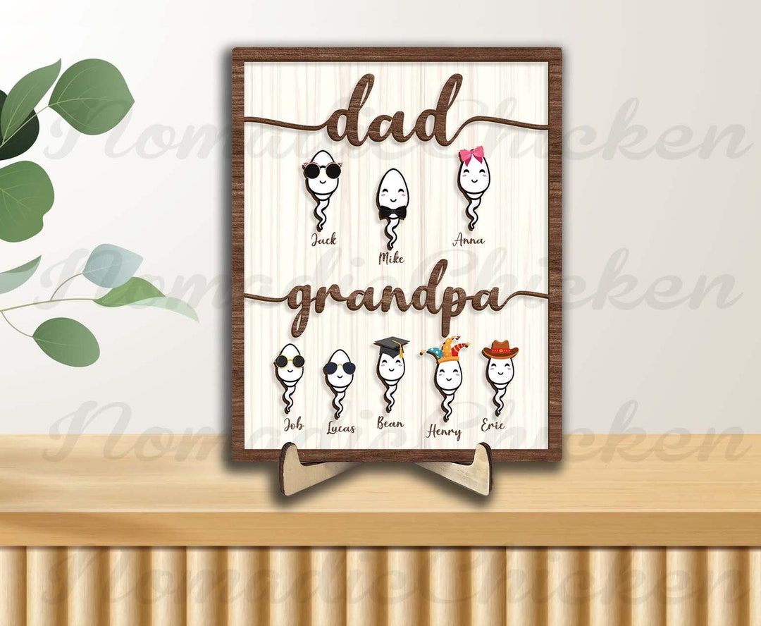 Personalized Daddy Wooden Plaque, Custom Kid's Name Wooden Sign, Funny ...