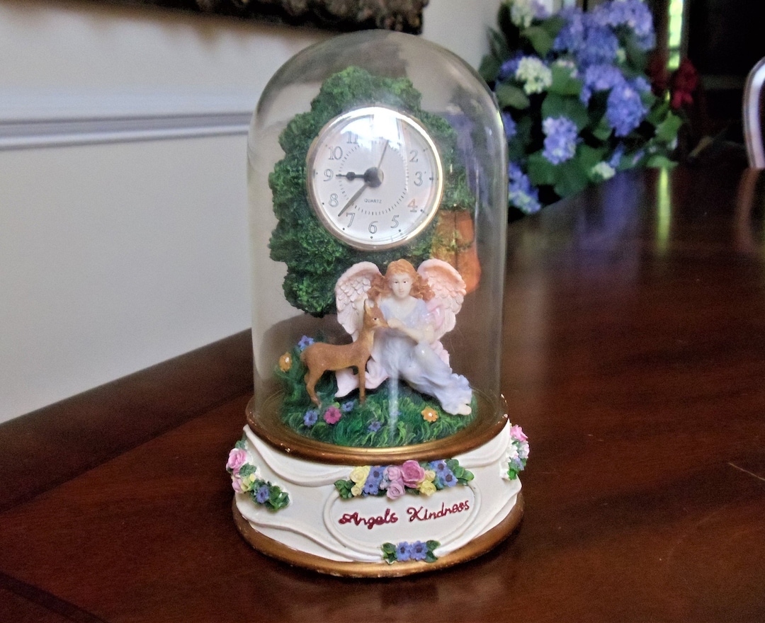 Vintage Angel Mantel Clock angels Kindness Resin - Etsy