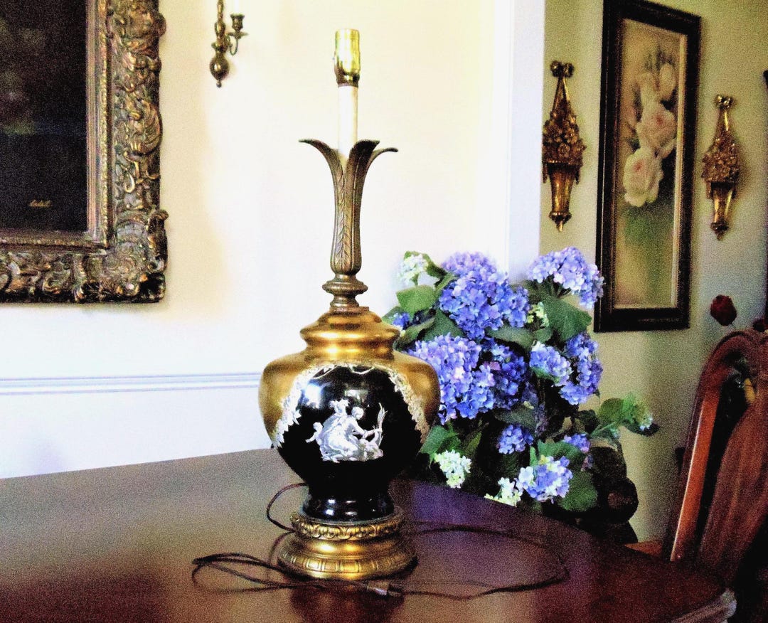 Vintage Leviton Table Lamp, Mid-century Greek Goddess Demeter, Gold ...