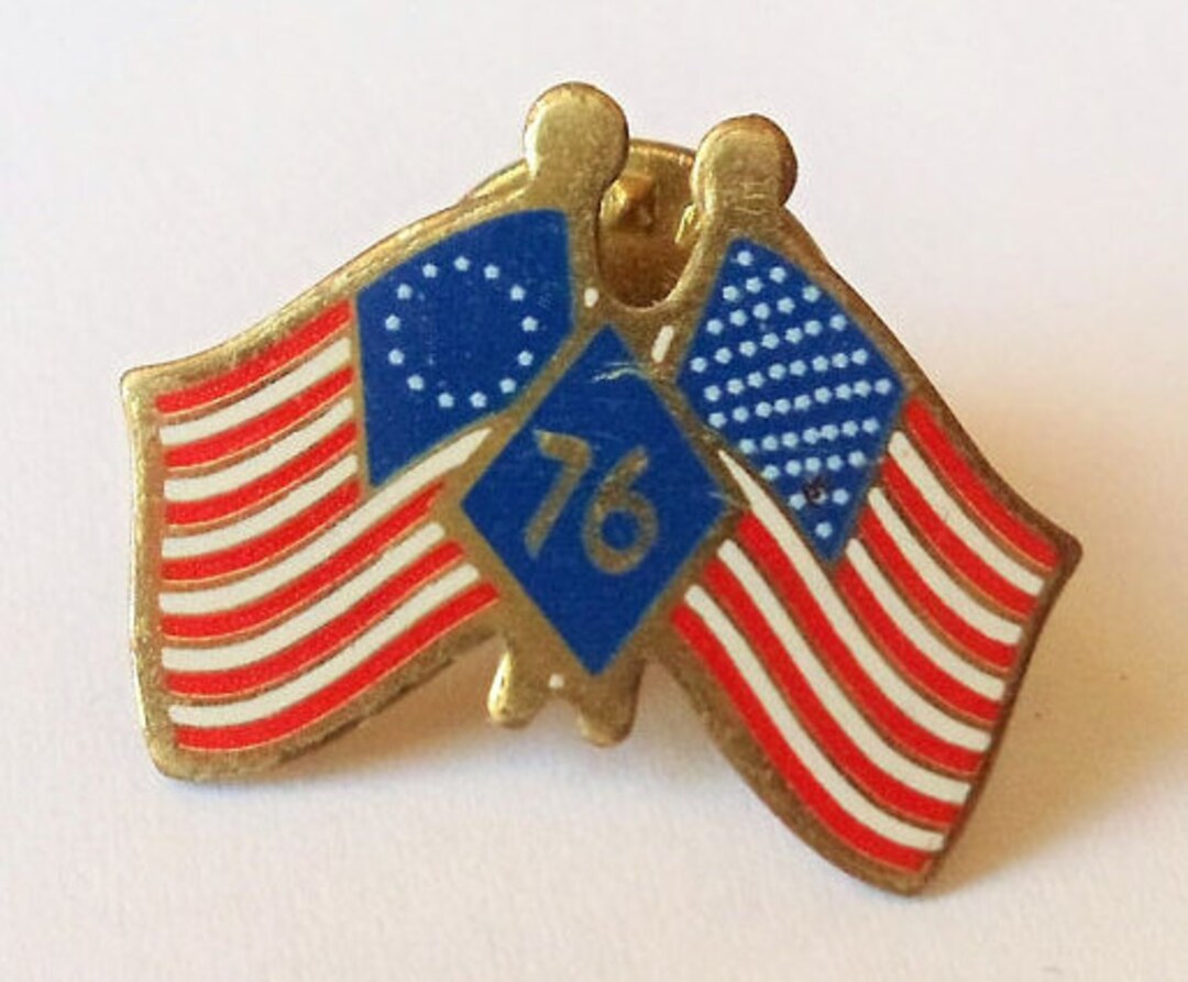 Vintage American Flags Enamel Pin, Independence Day spirit of '76 Lapel ...