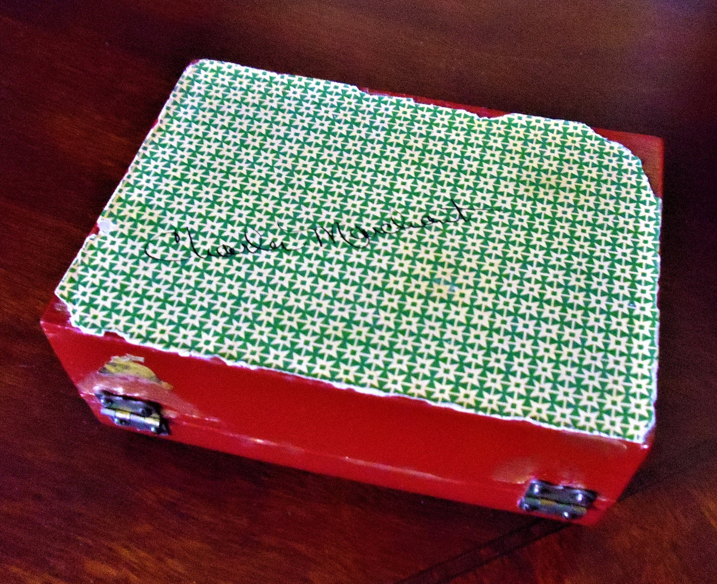 Vintage Japanese Geisha Lacquer Box, Burgundy Red Keepsake, Mid Century ...
