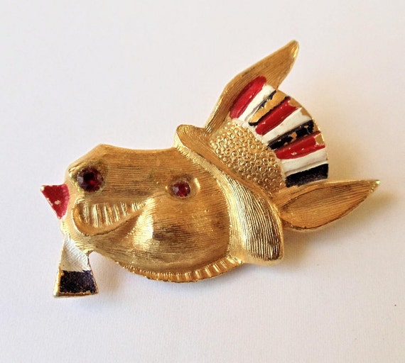 Democratic Party Symbol Pin, RARE Vintage Mid Century… - Gem