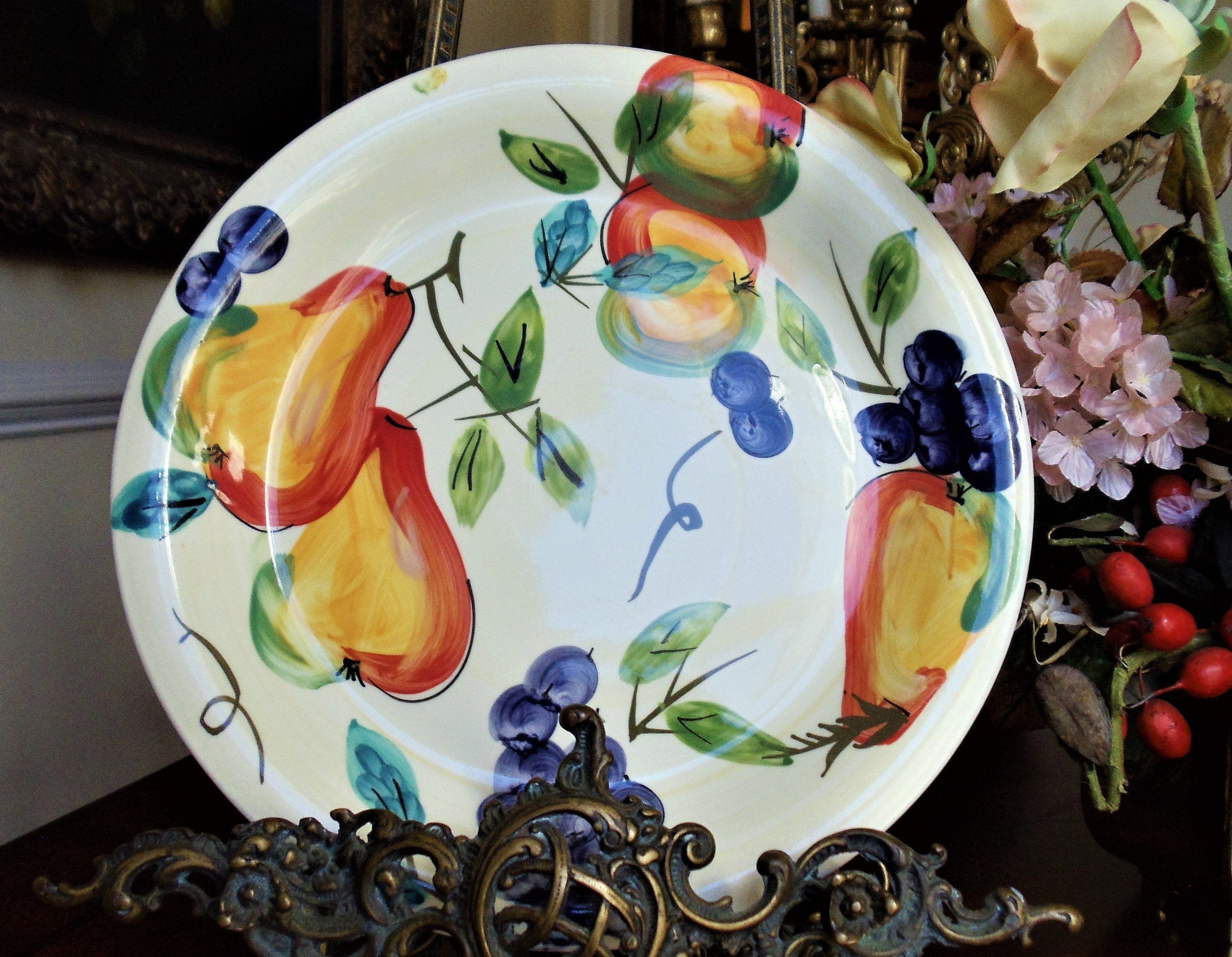 Fruit Stoneware Dinner Plate Vintage by Royal Norfolk Multi | Etsy