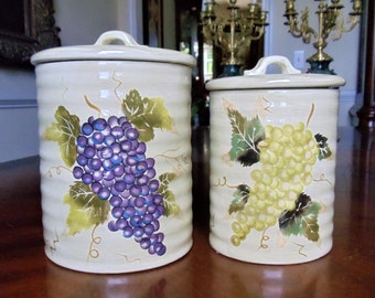 Vintage Glass Daisy Storage Jars by Corning Set of 2 - Etsy