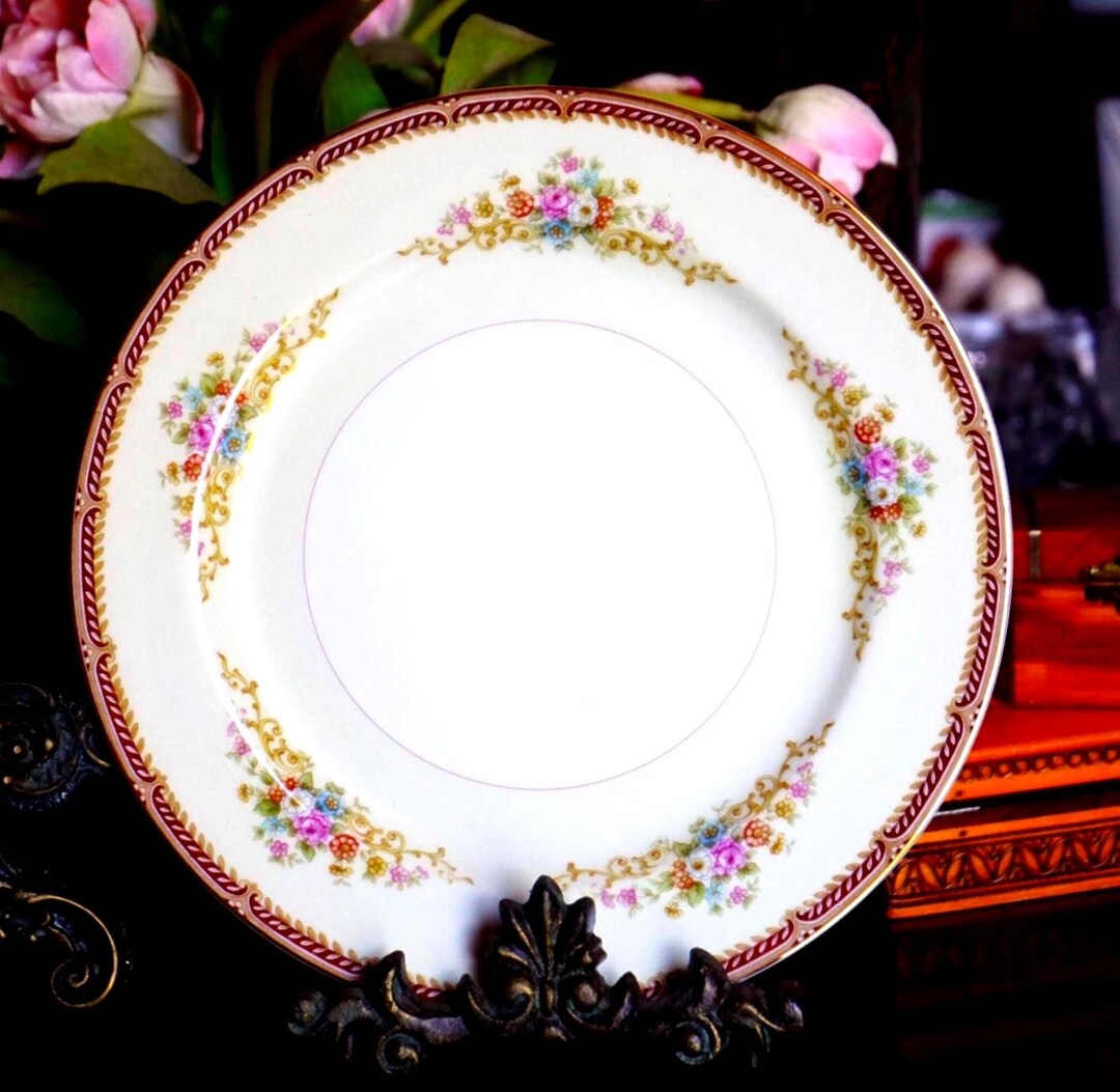Vintage Noritake Dinner Plates, Mid Century Floral Porcelain, Japan Set ...