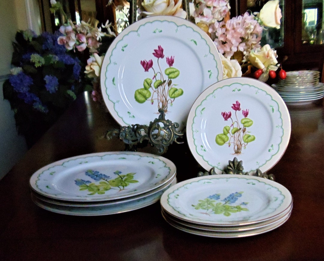Georges Briard Victorian Gardens Plates: Vintage Floral Dinner & Salad ...