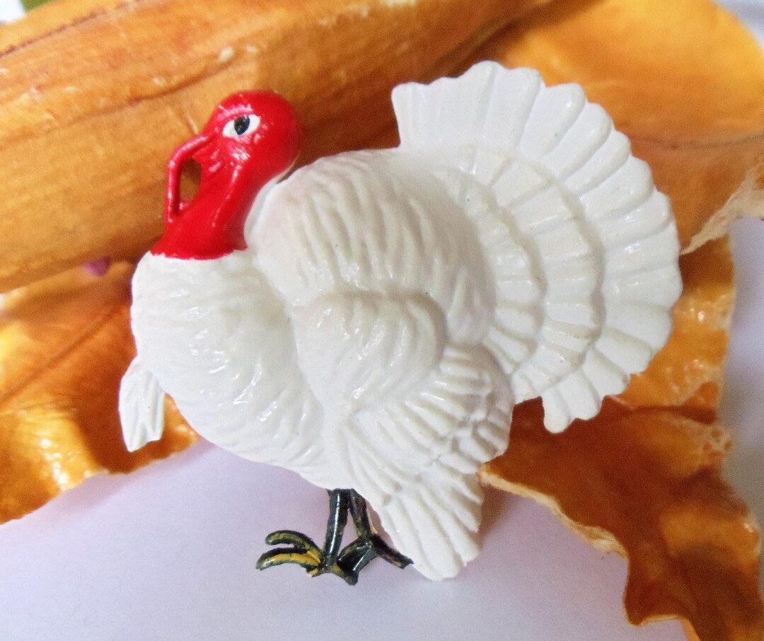 Thanksgiving Turkey Pin Brooch, Vintage Red Head Brown Legs Enamel ...