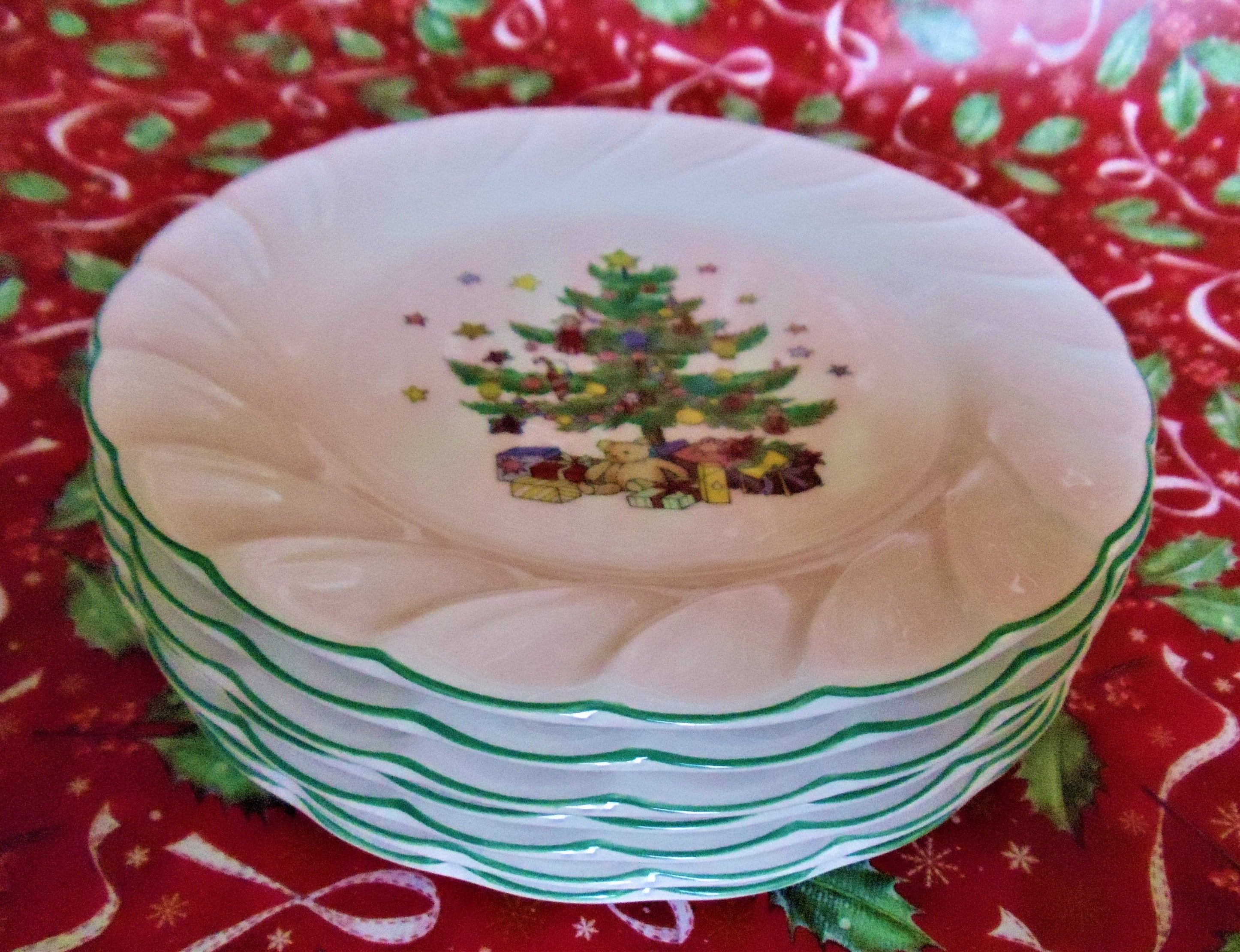 Nikko Christmas Salad Plates Set of 7 Vintage Happy Holidays - Etsy