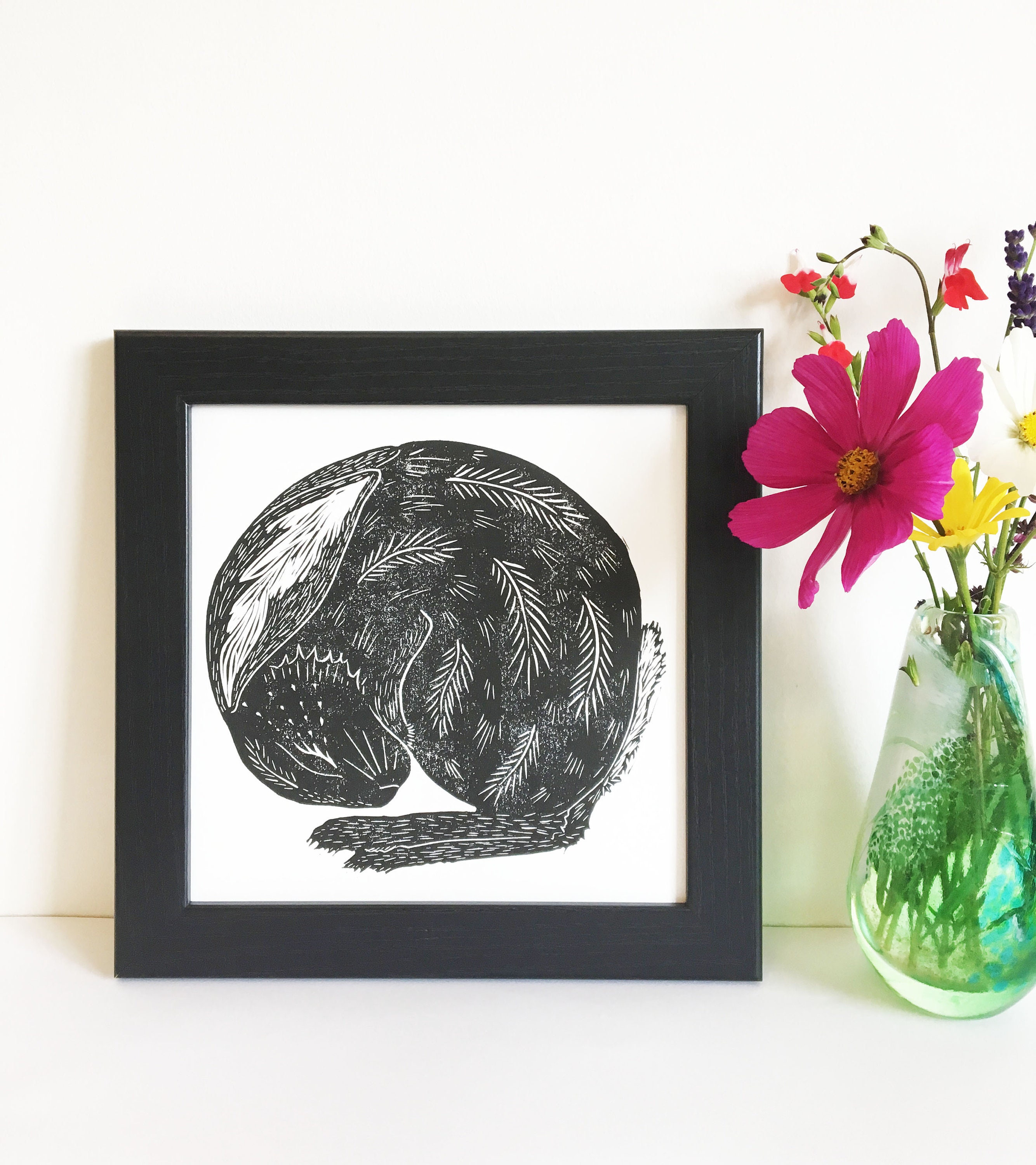 Hare Lino Print | Etsy