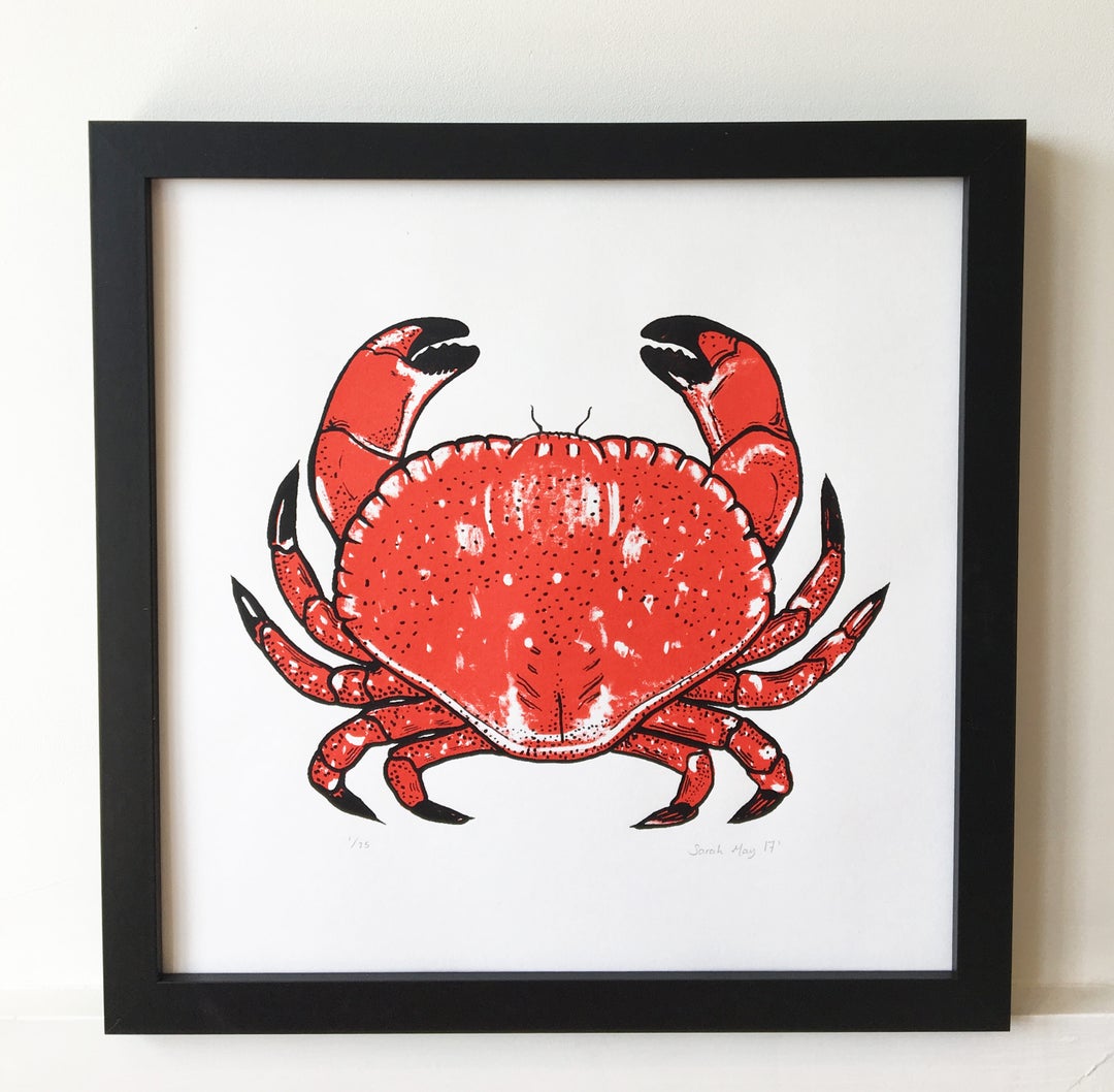 Crab Silk Screen Print - Limited Edition - Etsy