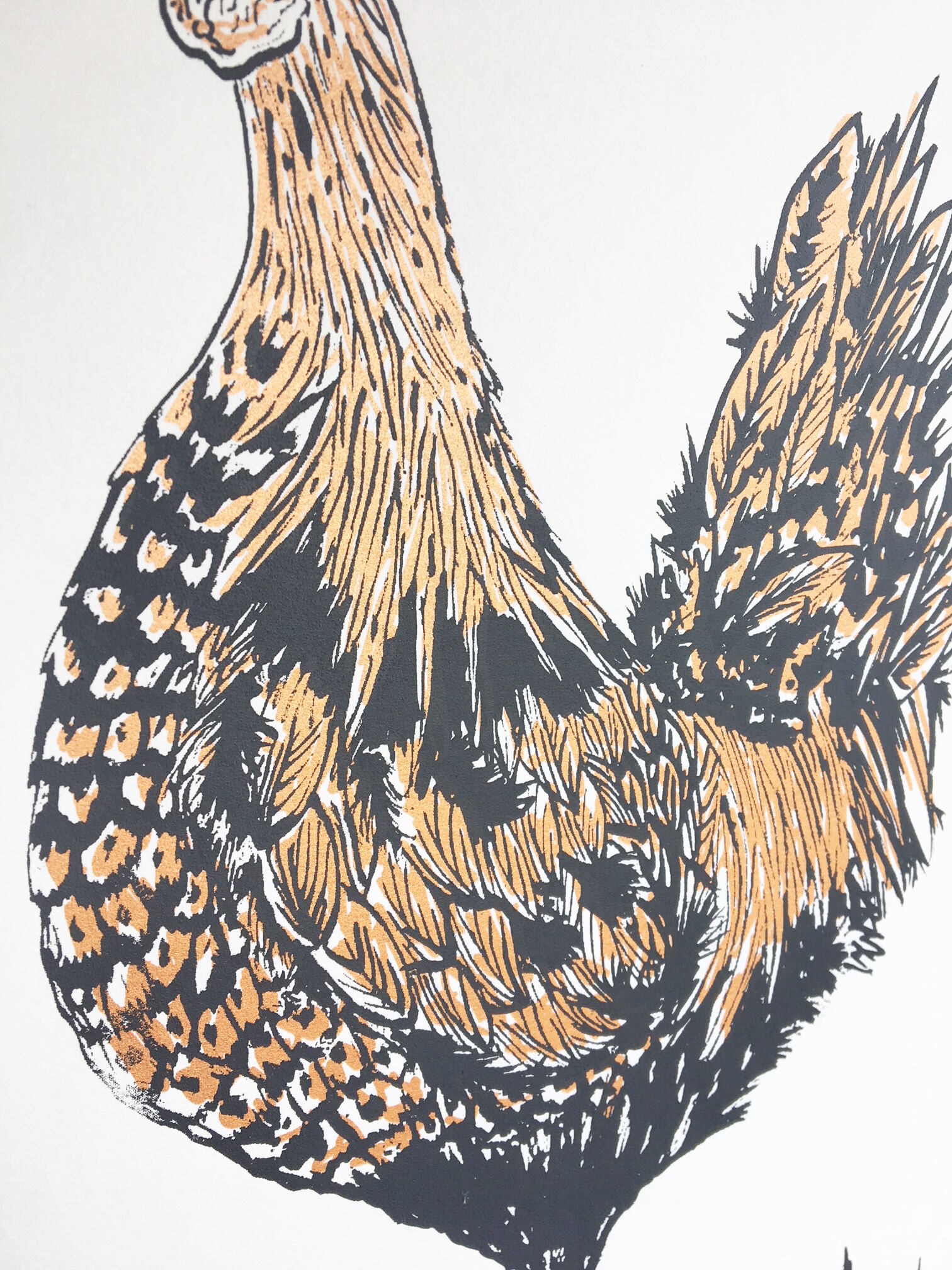 Black and Bronze Chicken - ORIGINAL SCREEN PRINT - Etsy UK