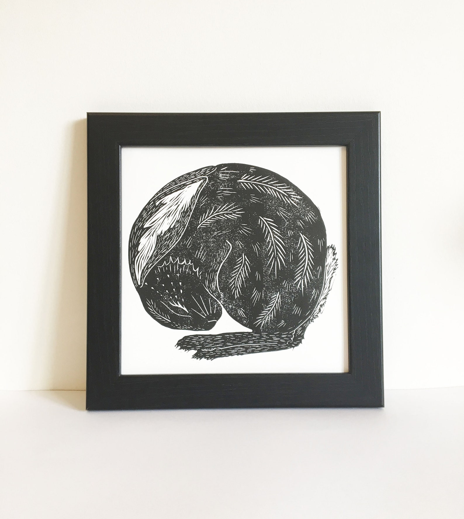 Hare Lino Print - Etsy UK