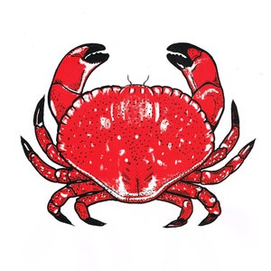 Crab Silk Screen Print - Limited Edition - Etsy