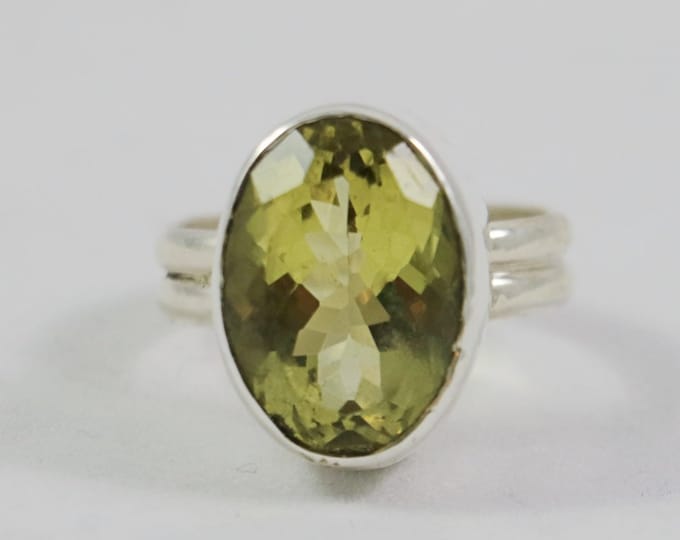Lemon Quartz Faceted Oval Sterling Silver Ring Size 8 - Etsy