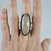 Peach Chalcedony Faceted Oval Sterling Silver Concave Ring Size 8.25 - Etsy