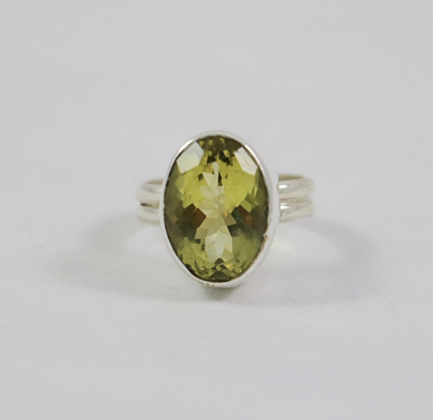 Lemon Quartz Faceted Oval Sterling Silver Ring Size 8 - Etsy