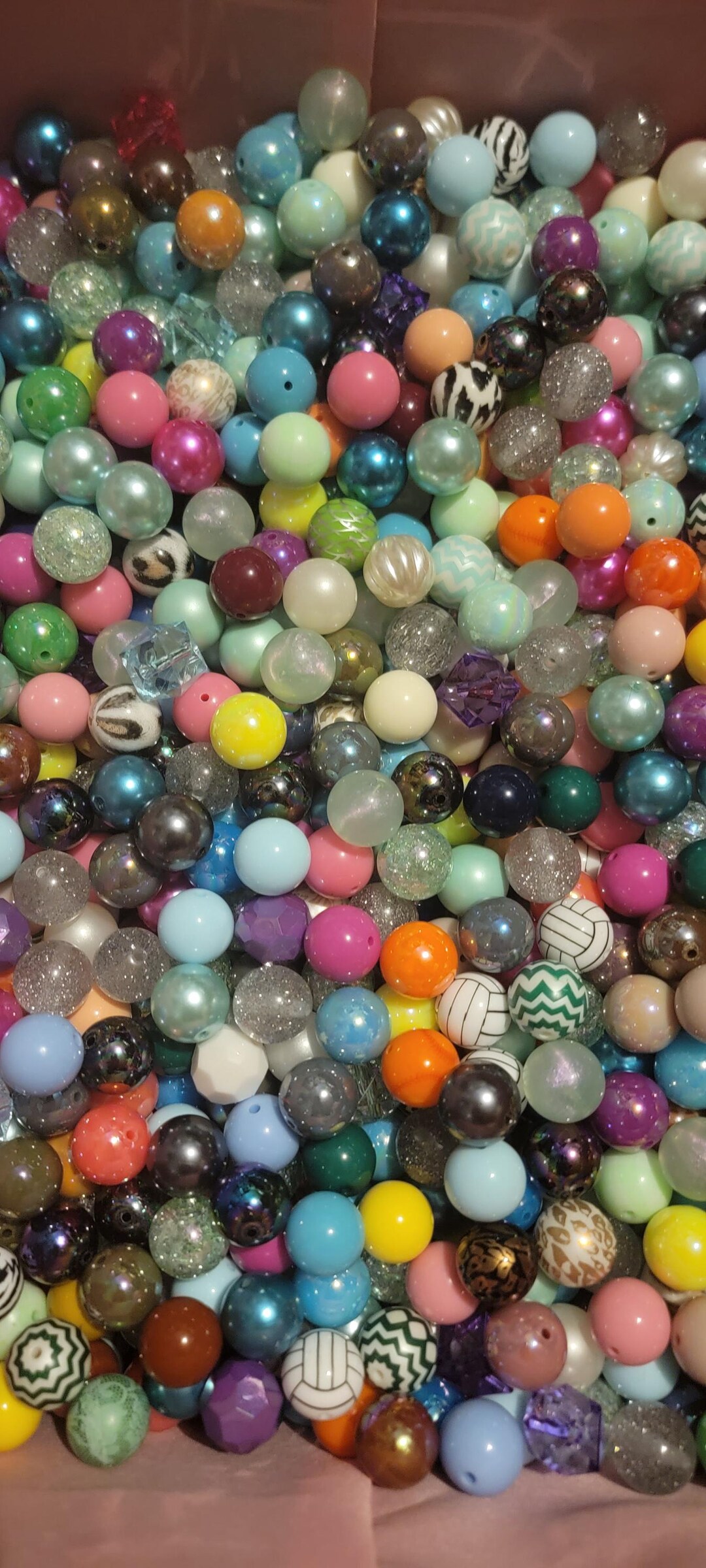 20mm 800 Bead Mix, Chunky Bead Supplies, Acrylic Beads, Bulk Bead Mix ...