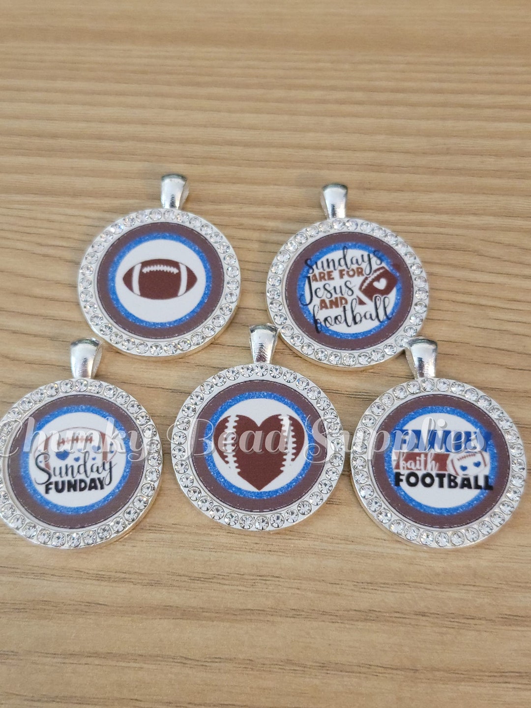 35mm Football Rhinestone Pendants - Etsy