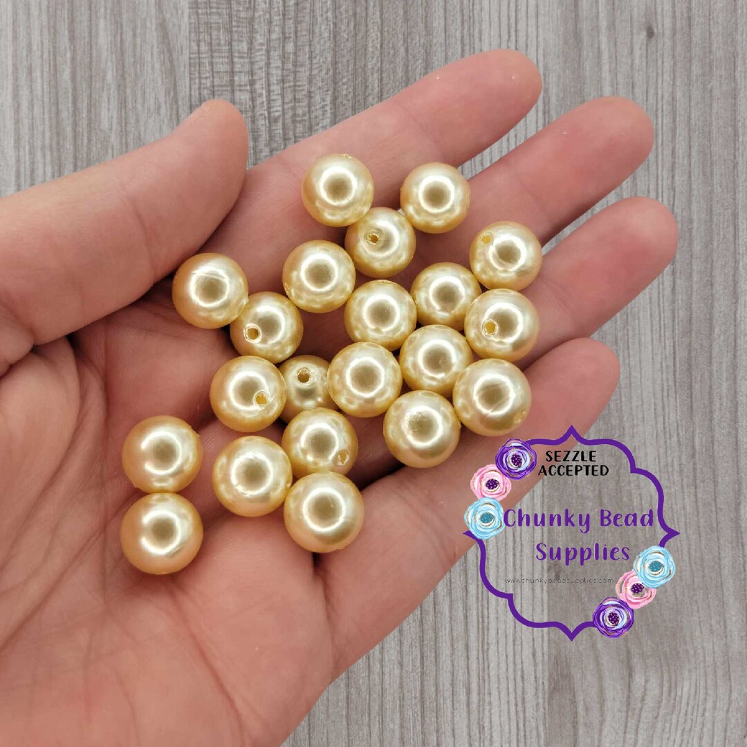 12mm beige Acrylic Pearl Beads, Neutral Acrylic Pearls, Faux Pearls ...