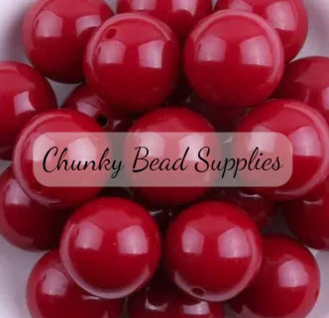 20mm S35 Dark Red Solid Beads - Etsy