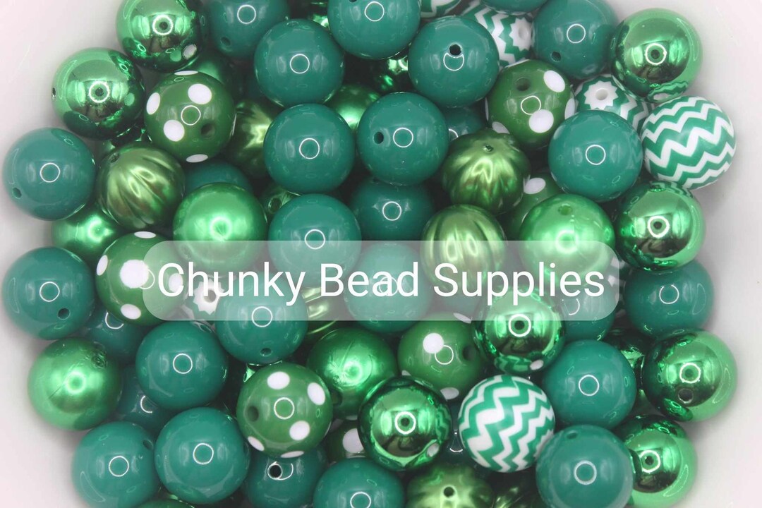 Bulk Bead Mix green CBS Chunky Bead Supplies 20mm - Etsy