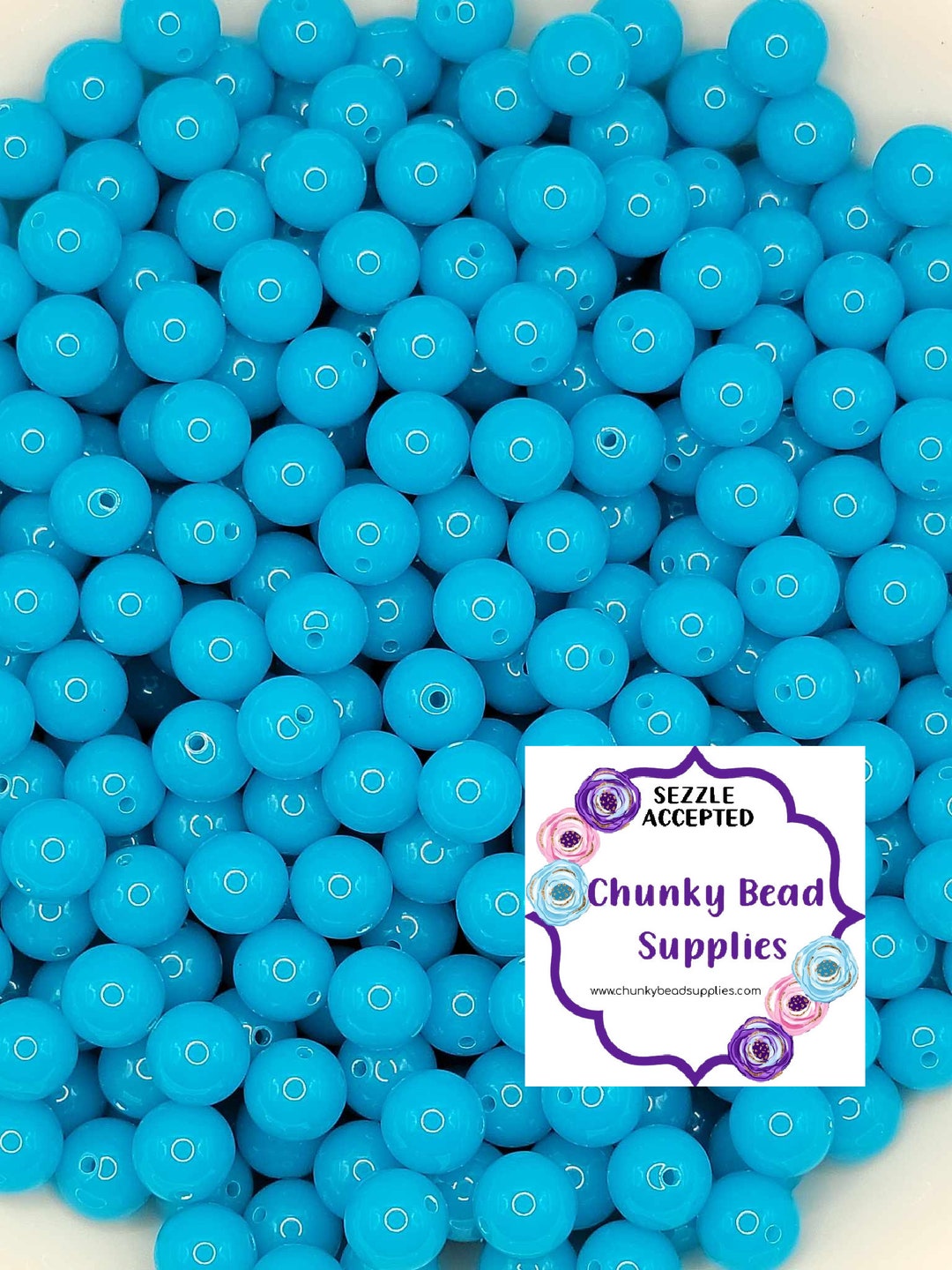 12mm blue Neon Acrylic Beads, Chunky Bubblegum Beads, Chunky Bead ...
